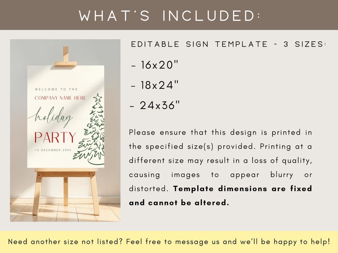 Company Christmas Party Welcome Sign, Corporate Christmas Party Sign ...