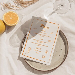 Handwritten Aperol Spritz Bridal Shower Menu Template, Editable Citrus ...
