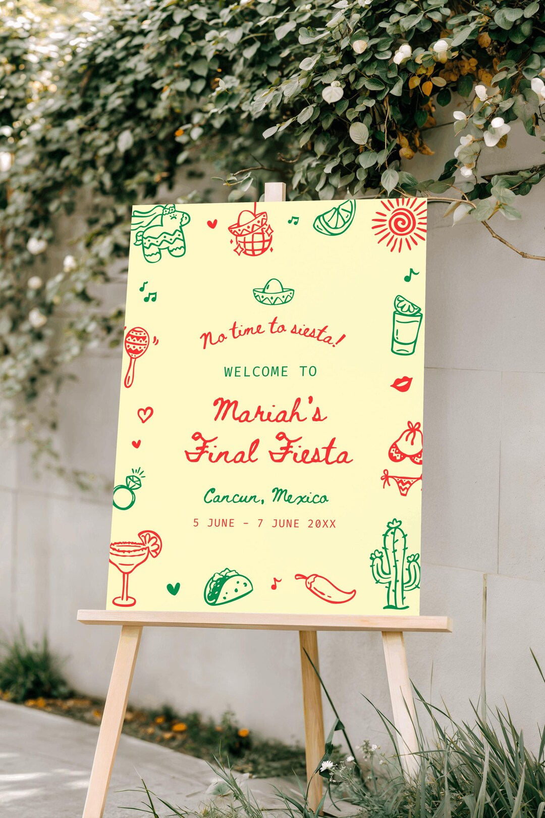 Final Fiesta Bachelorette Welcome Sign Template, Mexican Hen Party ...