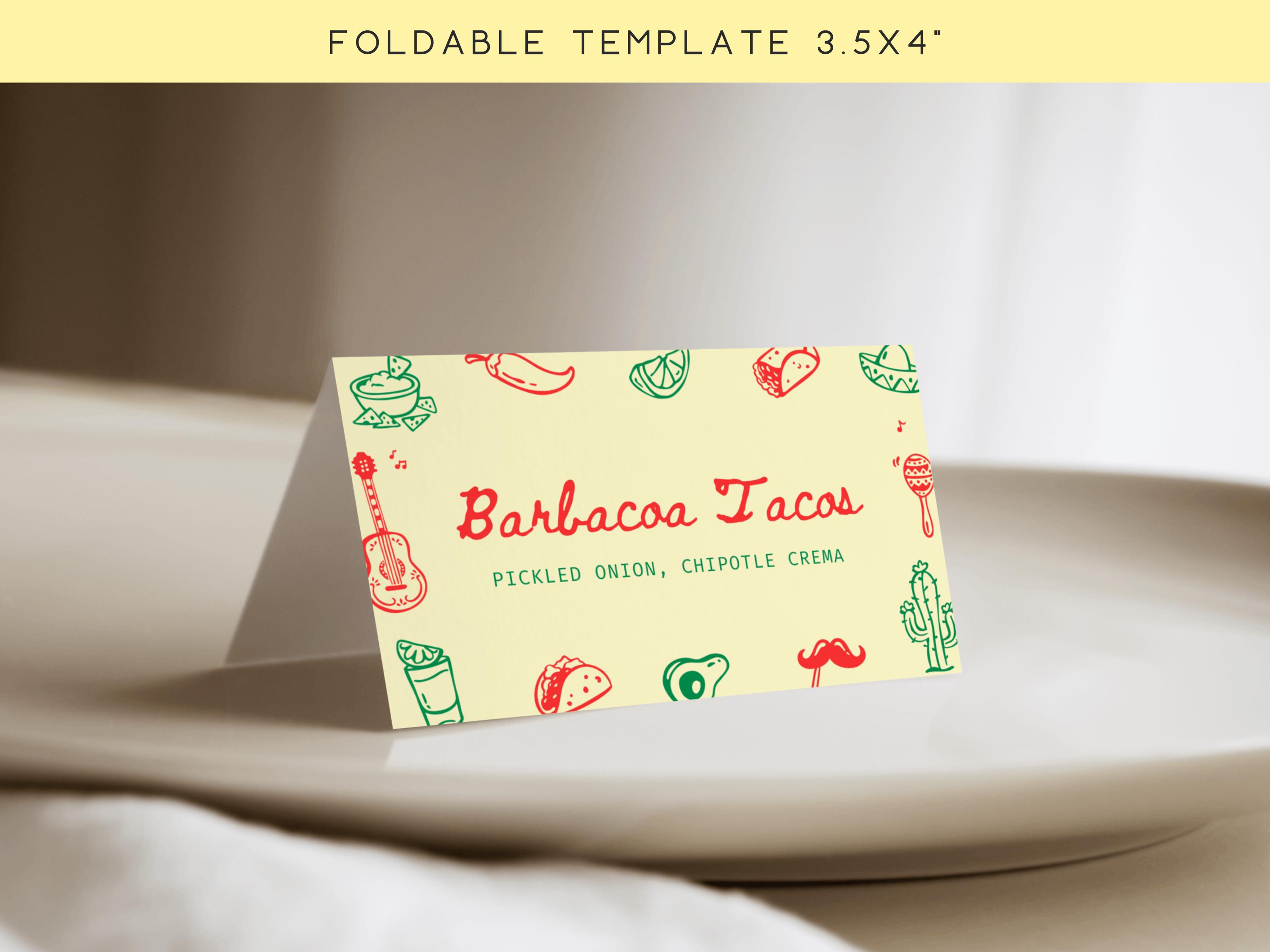Editable Fiesta Food Labels, Mexican Tent Cards, Printable Buffet Card ...