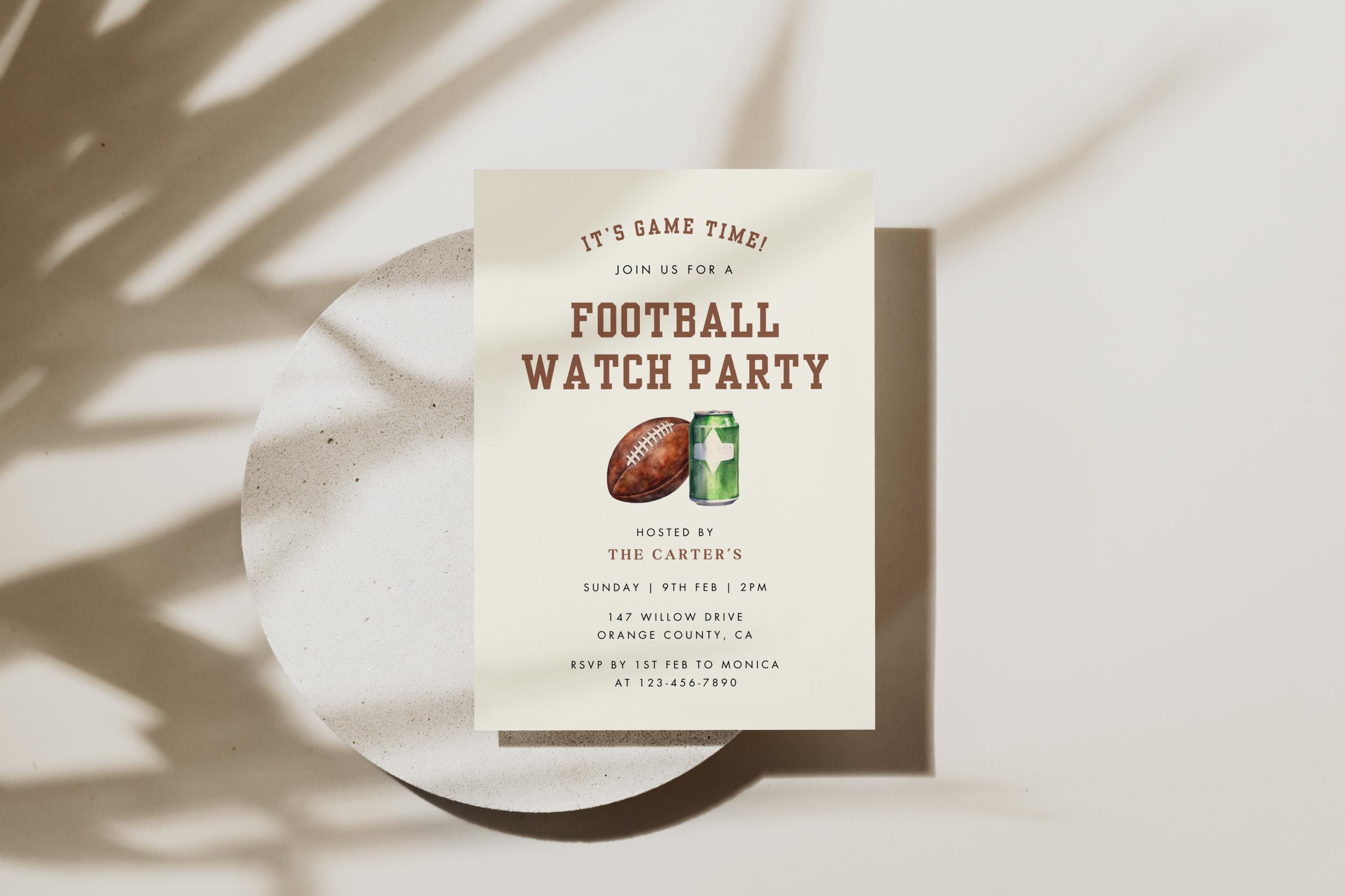 Editable 2025 Football Watch Party Invitation, American Football Party ...