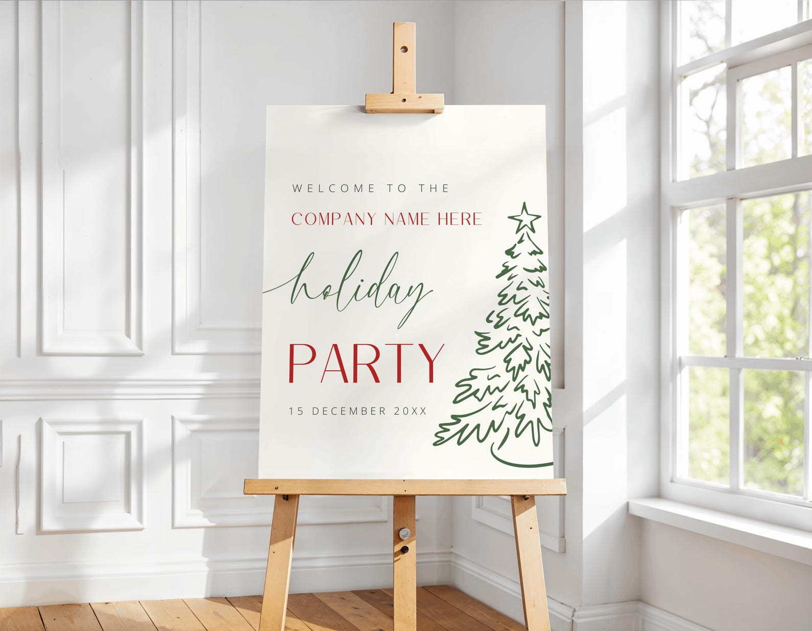 Company Christmas Party Welcome Sign, Corporate Christmas Party Sign ...