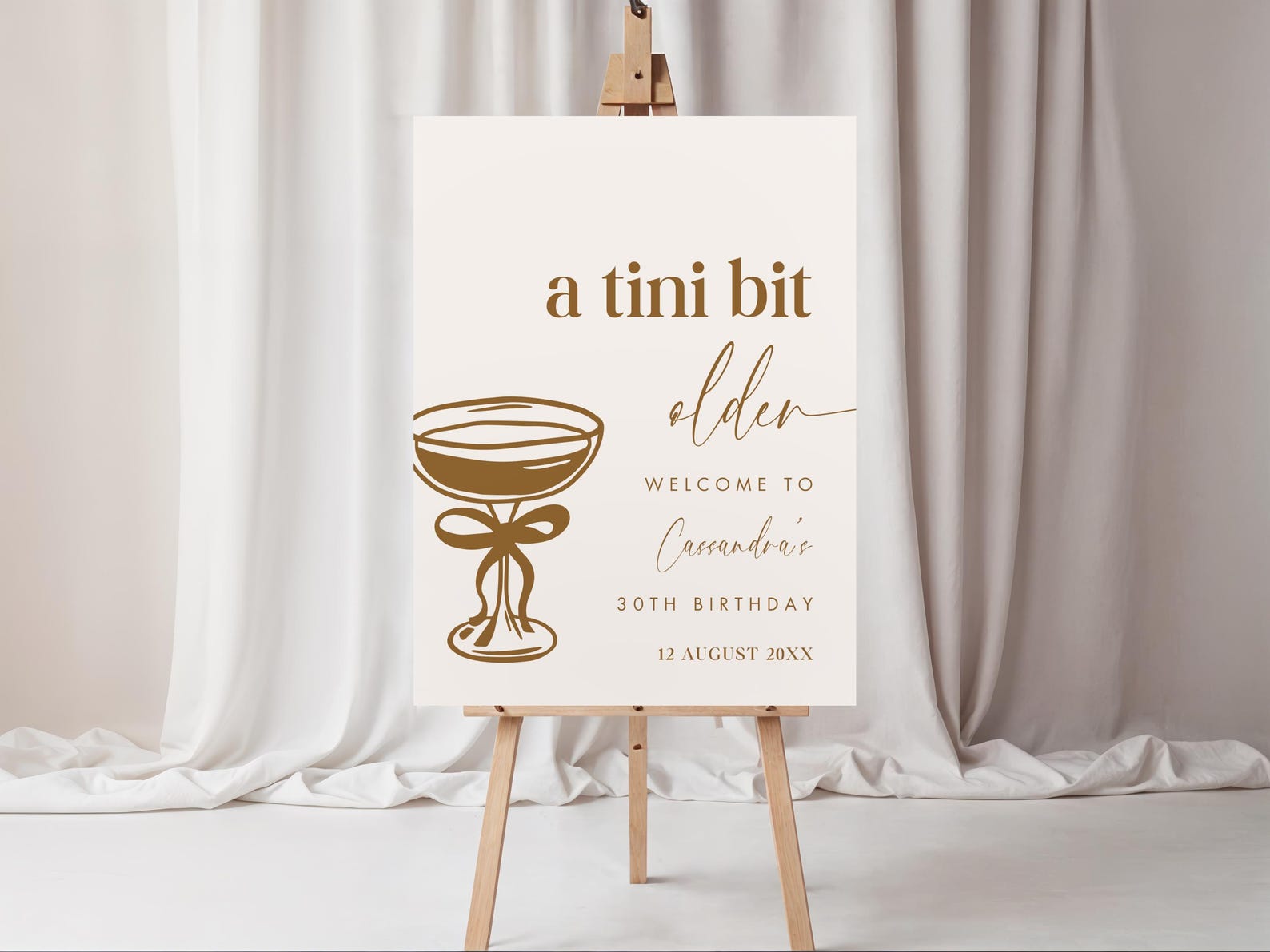 Tini Bit Older Birthday Welcome Sign Template, Printable Espresso ...