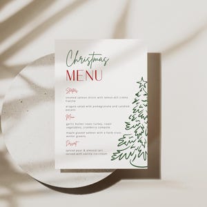 Editable Christmas Menu Template, Hand Drawn Whimsical Holiday Party ...
