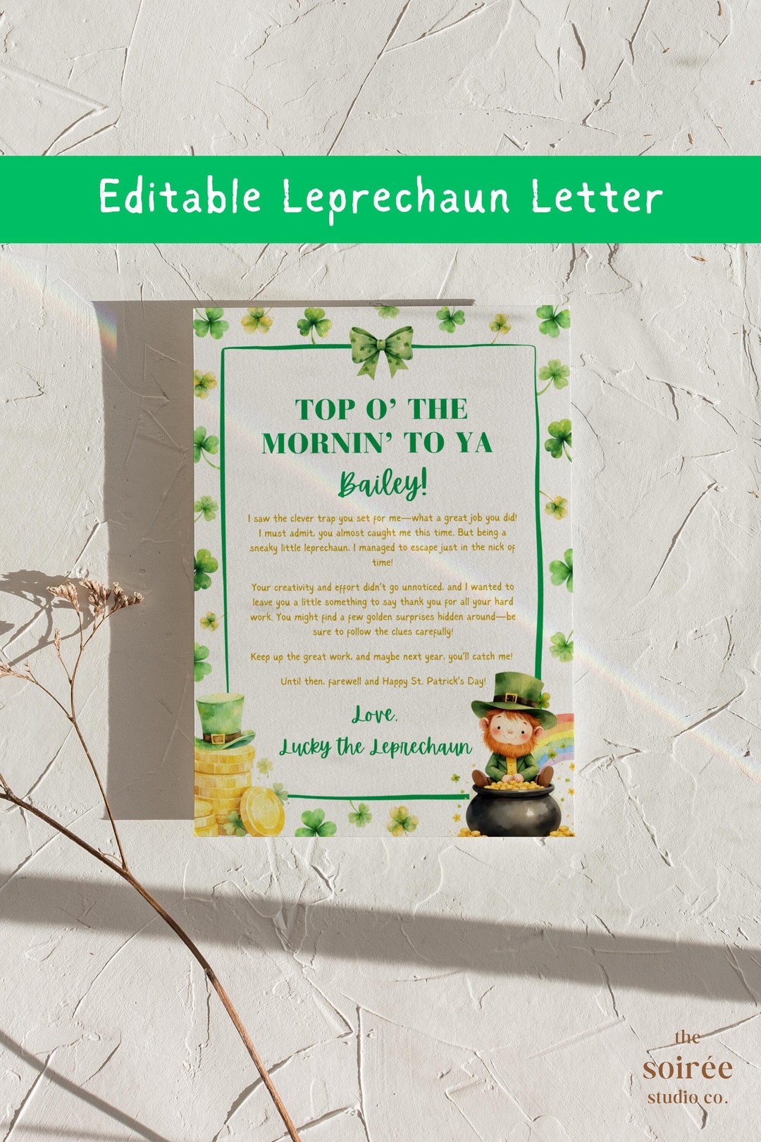 Editable Leprechaun Letter, Printable Letter From Leprechaun ...