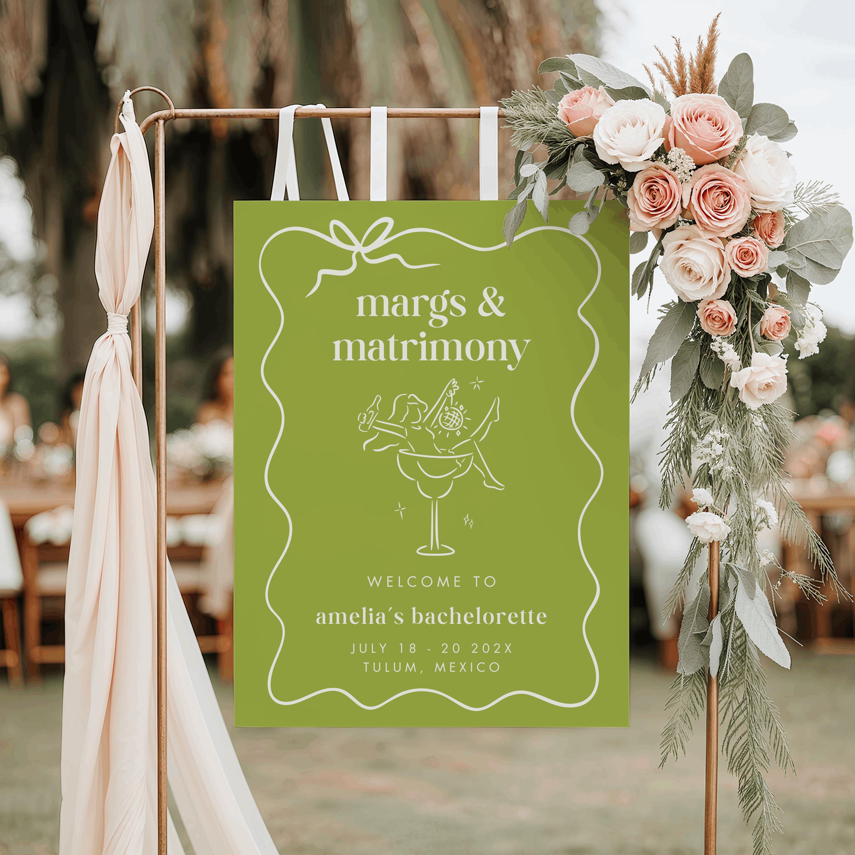 Margs and Matrimony Welcome Sign, Margarita Bachelorette Sign, Final ...