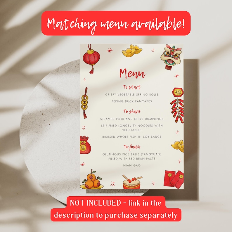 Editable Chinese New Year Invitation Template, 2025 Snake New Year ...