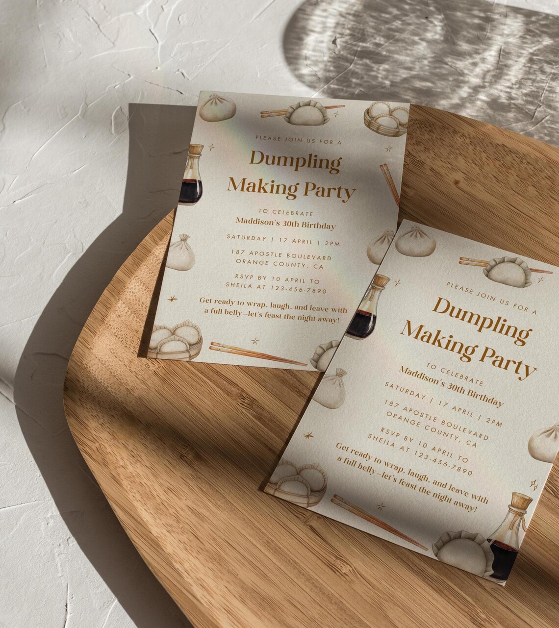 Editable Dumpling Party Invitation Template, Chinese New Year Invite ...