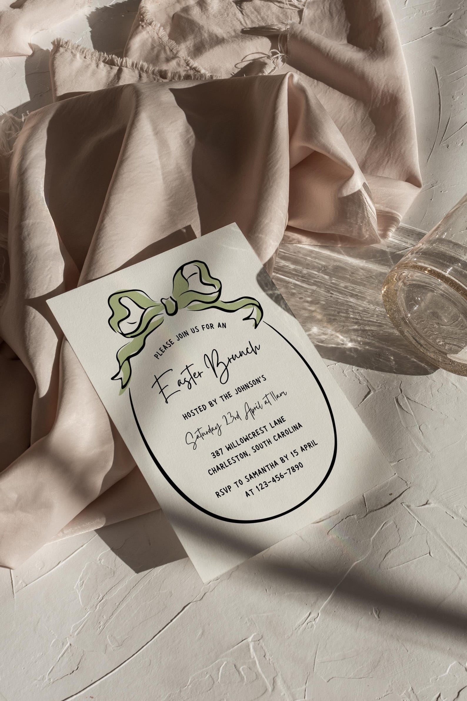 Editable Easter Brunch Invite, Easter Egg Hunt Party Invitation ...