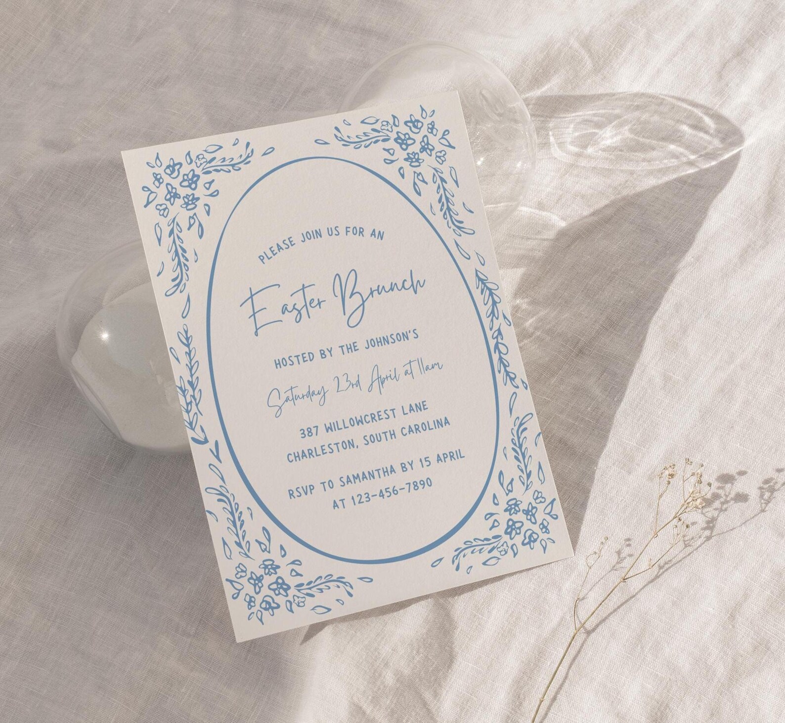 Editable Easter Brunch Egg Hunt Invitation Template, Whimsical Easter ...