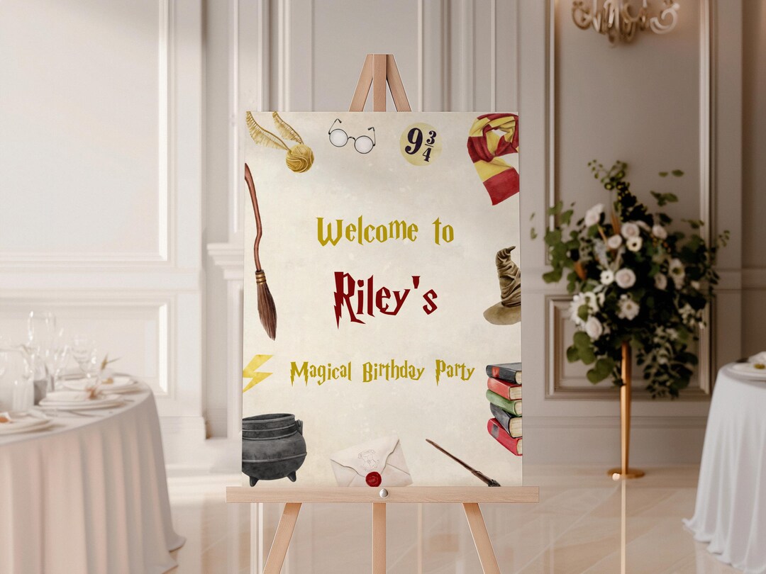 Editable Wizard Party Welcome Sign Template, Printable Magic School ...