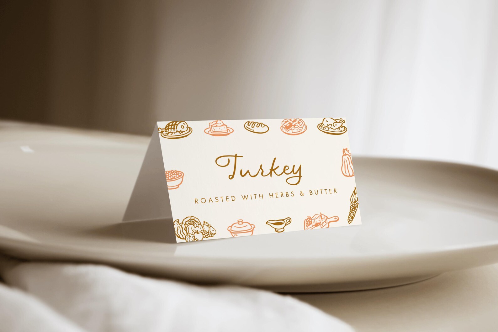 Editable Thanksgiving Food Labels, Pumpkin Food Tent Cards ...