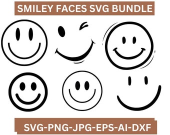 Smiley Face Digital Download SVG PNG JPG - Etsy