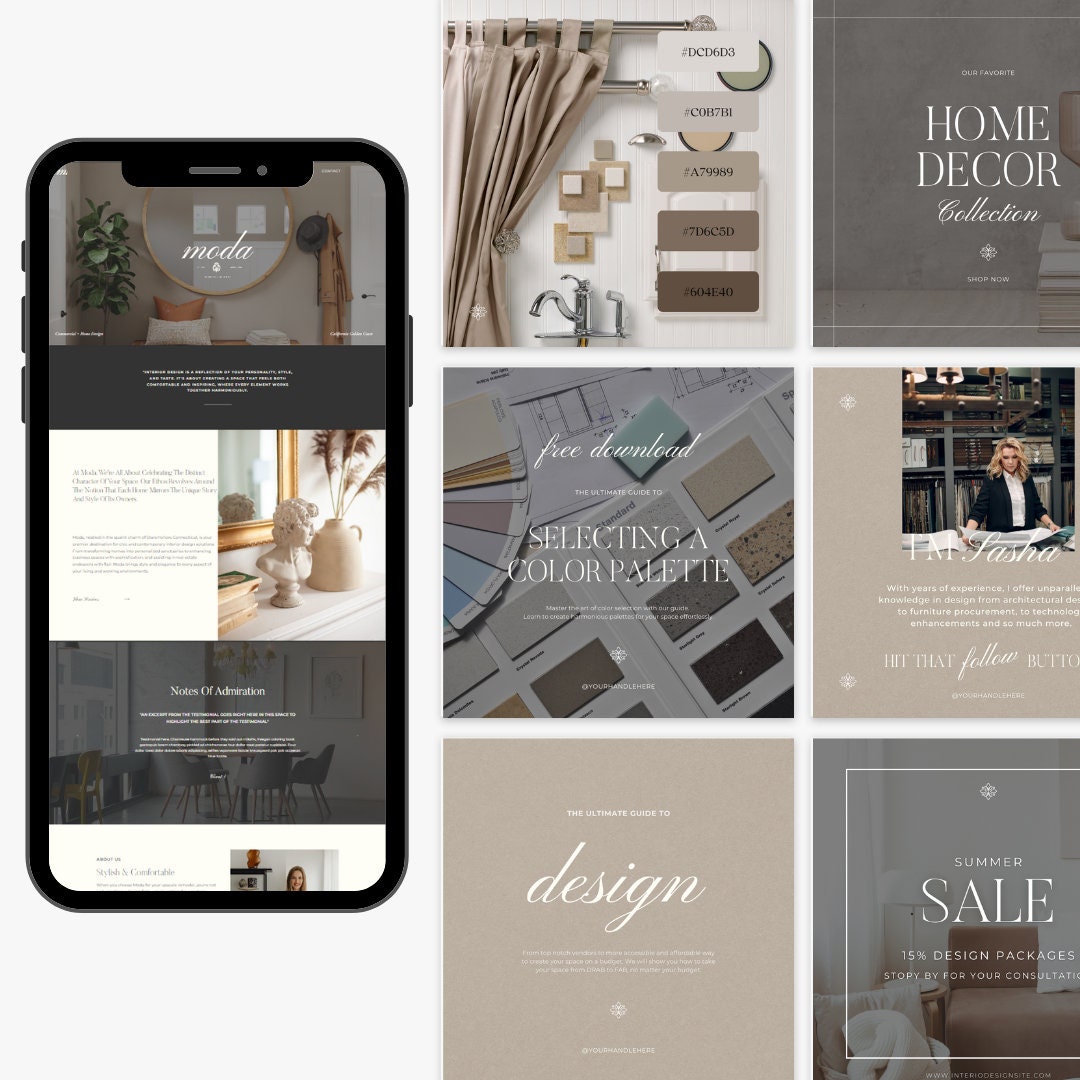 Interior Design Canva Social Media Post Templates Minimal & Chic Design ...