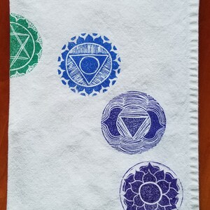 Rainbow Chakra Hand Printed Cotton Tea Towel Gift for Inspiration - Etsy