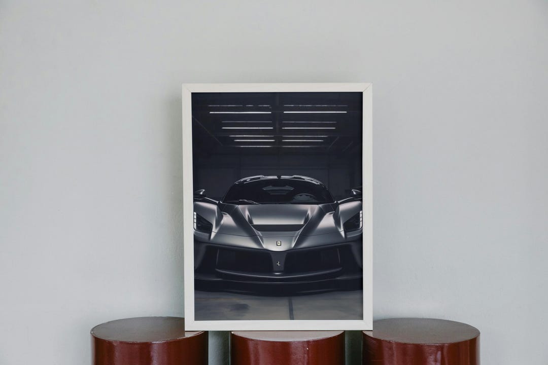 Ferrari Black Sports Car Print: Dark Style Wall Art (digital Download ...