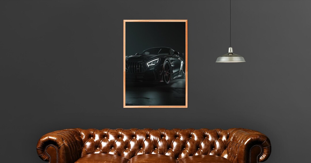 Closeup of Sports Car | Dark Style | Mercedes Black | Modern Car ...