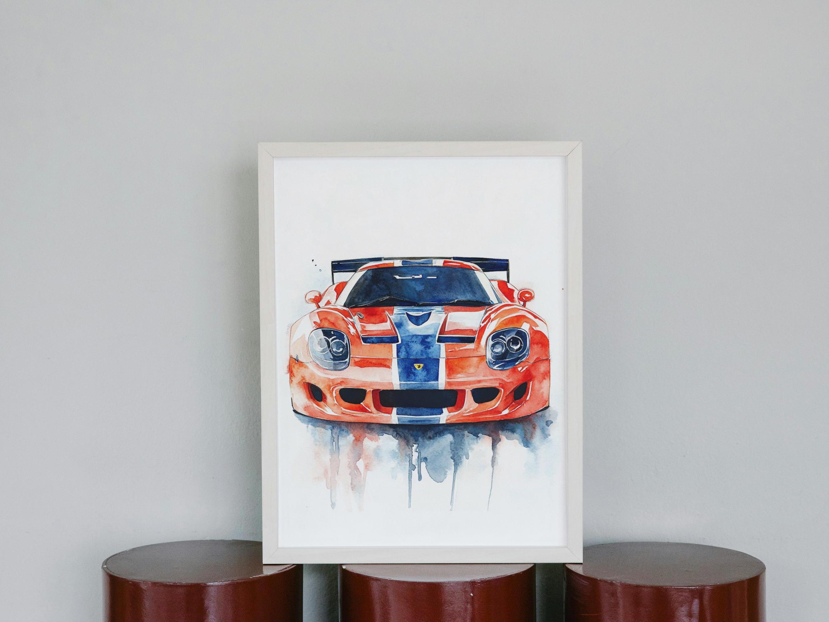 FERRARI Watercolour Painting, Printable Wall Art, Digital Download, Car ...