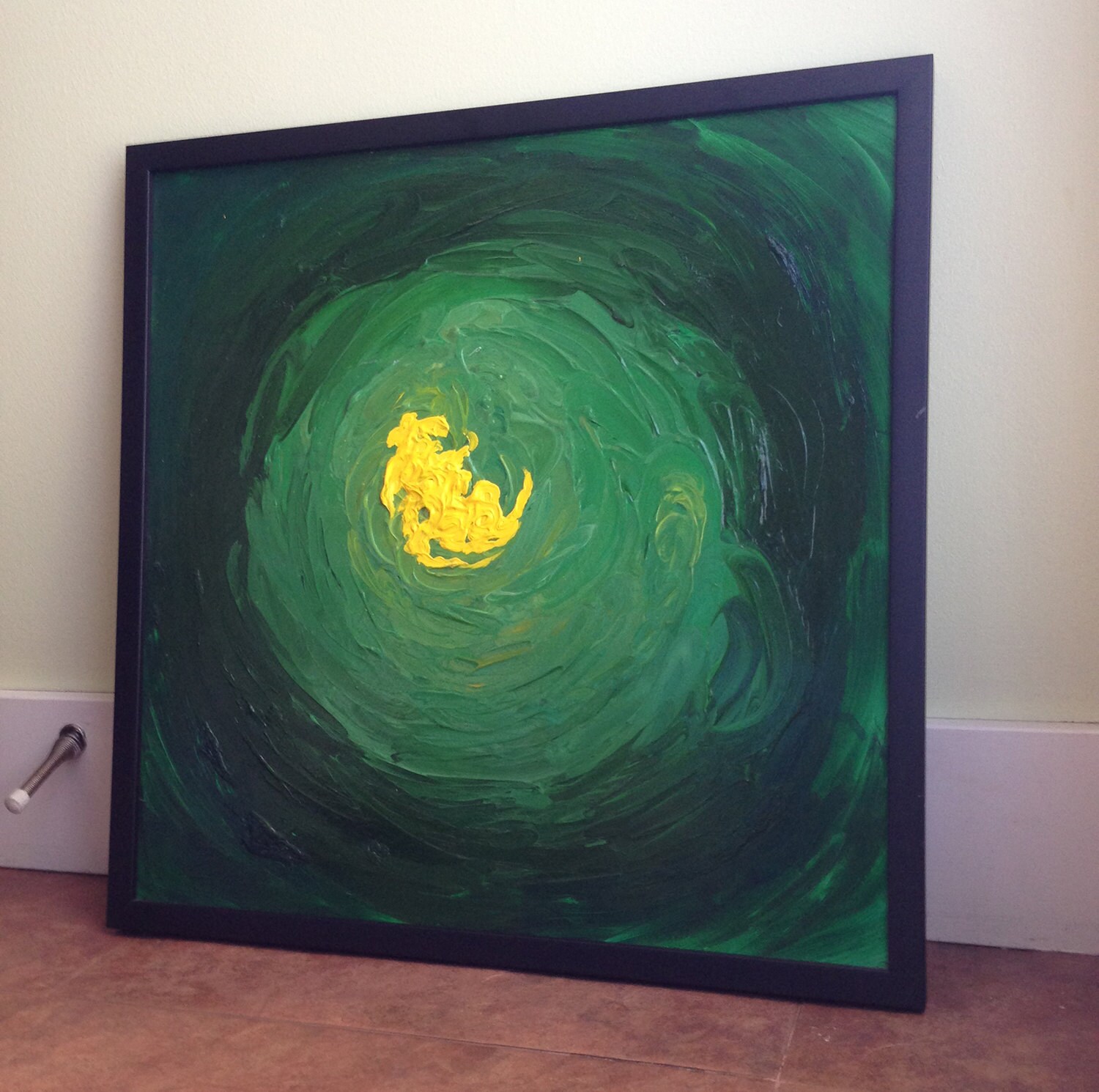 Original Green Abstract Painting Framed Untitled - Etsy