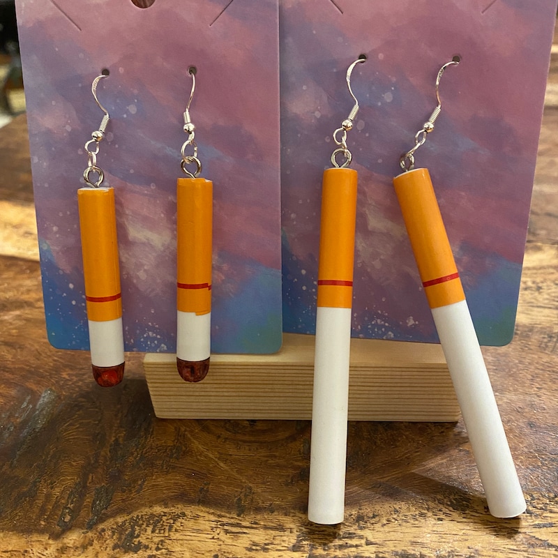 Cigarette Earrings - Etsy Australia
