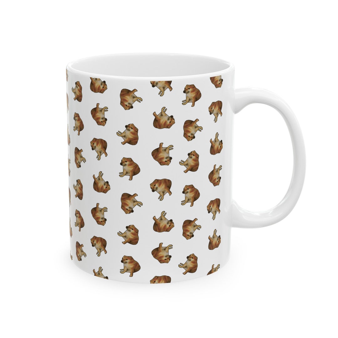 Cheems Pattern Mug | Doge Meme | Funny Mug Gift | Funny Dog Meme ...
