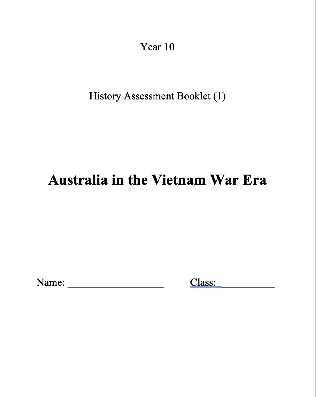 Year 10 History Workbook (stage 5 NSW Syllabus Aligned) - Etsy