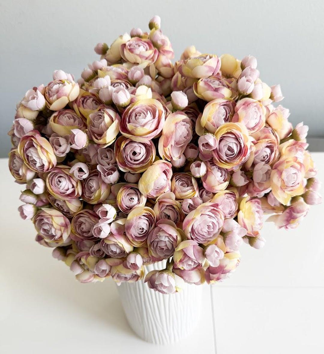 Artificial Ranunculus Bundle in Lavender, Faux Spring Flowers, DIY ...