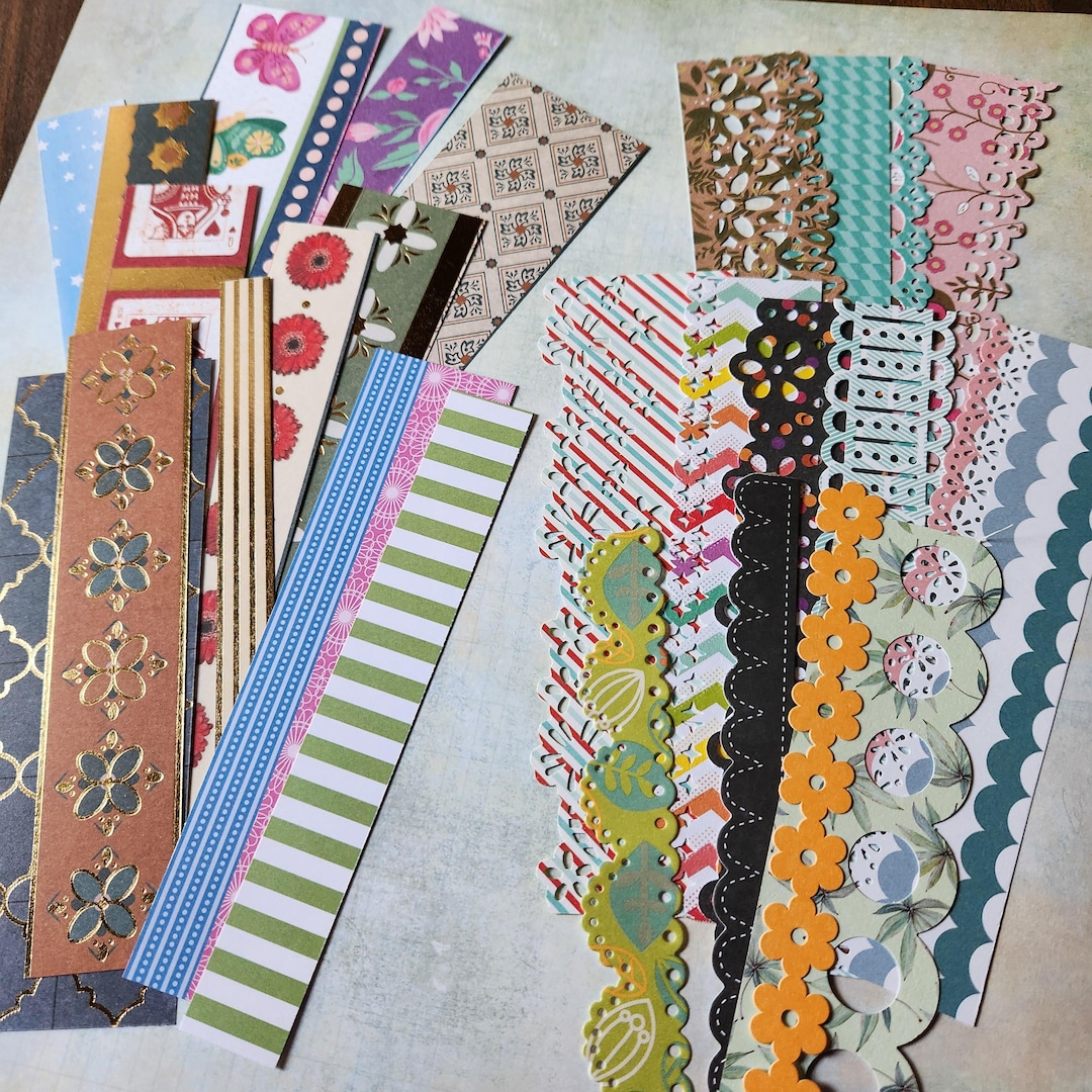 24 Pieces Decorative Scrap Paper Trim Junk Journal Boarders Die Cut ...