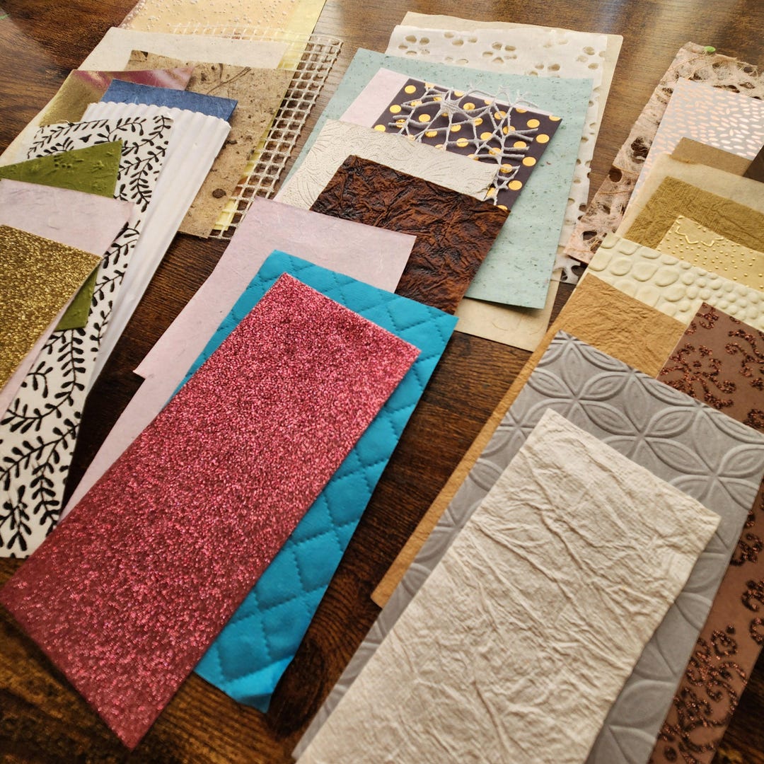Textured Paper Scrap Pack: Mixed Media, Embossed, Handmade Sampler - Etsy