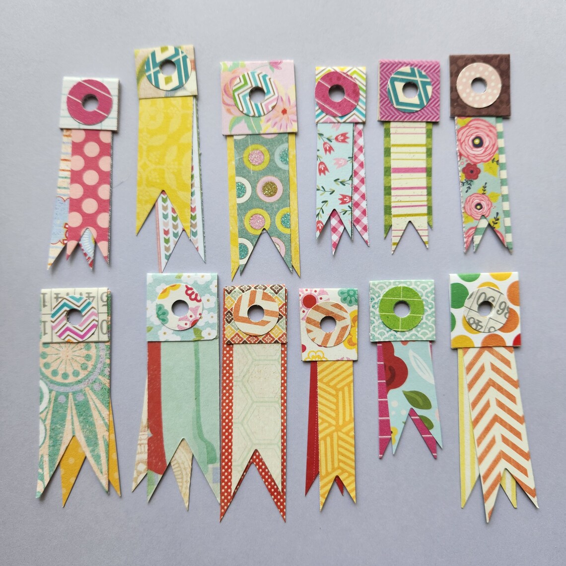Scrap Flag Tag 10 Embellishments Random Mix - Etsy