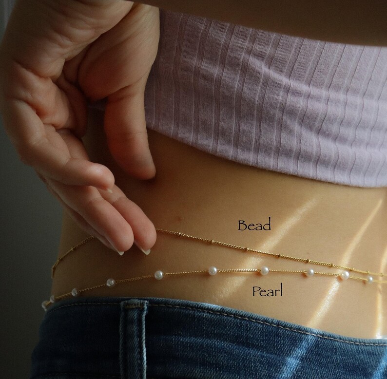 Gold Waist Chain Evil Eye Belly Chain Bikini Body Jewelry - Freshwater ...