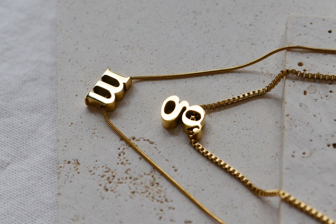 Gold Filled Initial Necklace, Lowercase Initial Name Necklace, Custom ...