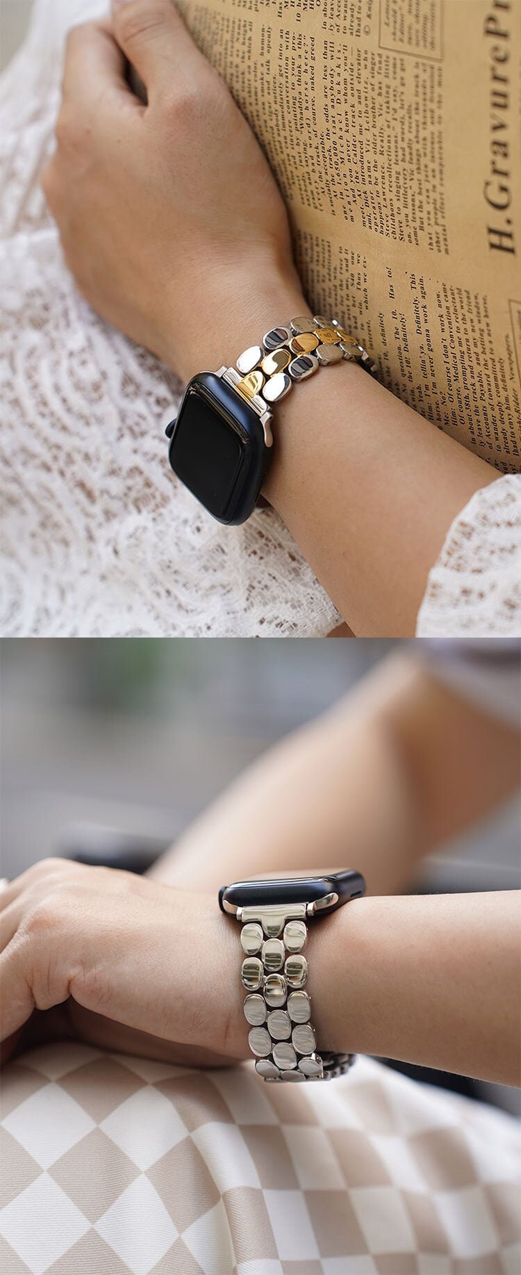 Gold Apple Watch Band Strap Bracelet, Iwatch 9/8/7/6/5/4/3/SE Watch ...