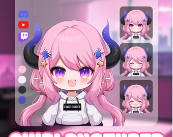 Cute Angel Girl Pngtuber Kawaii Ready for Twitch Streamlabs Vtuber ...