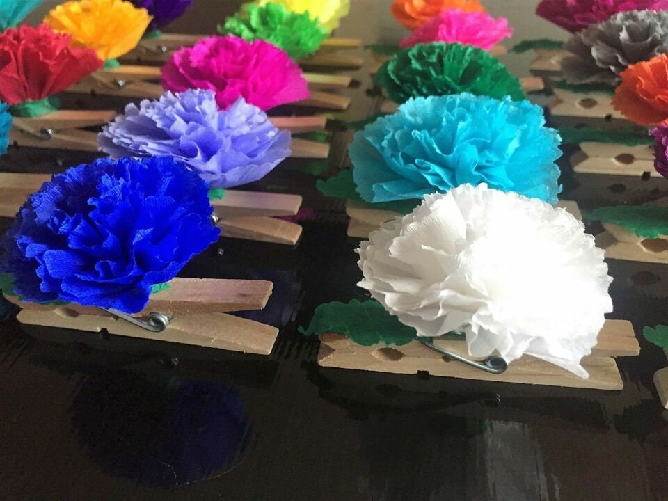 Set of 25 Small Mexican Paper Flowers Multicolor Crafts/ Party - Etsy