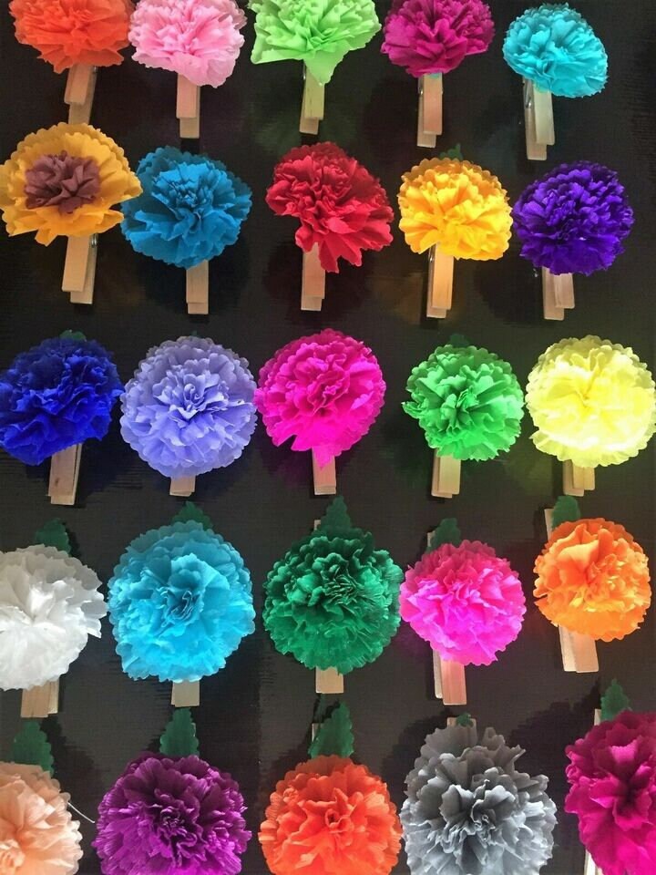 Set of 25 Small Mexican Paper Flowers Multicolor Crafts/ Party - Etsy