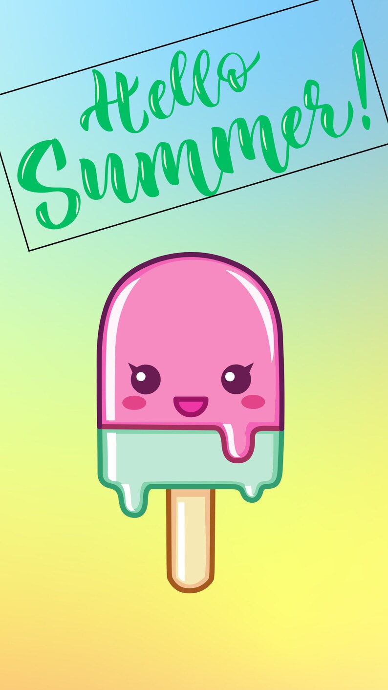 Hello Summer Phone Wallpaper and Background - Etsy