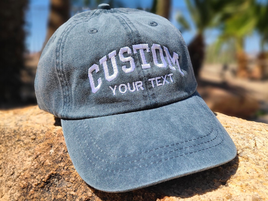 Custom Embroidered Dad Hat: Distressed Vintage Style, Personalized Text ...