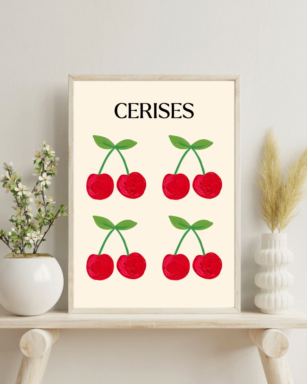 Digital Wall Art, Cherries, Fruit Wall Art, Printable Poster, Wall ...