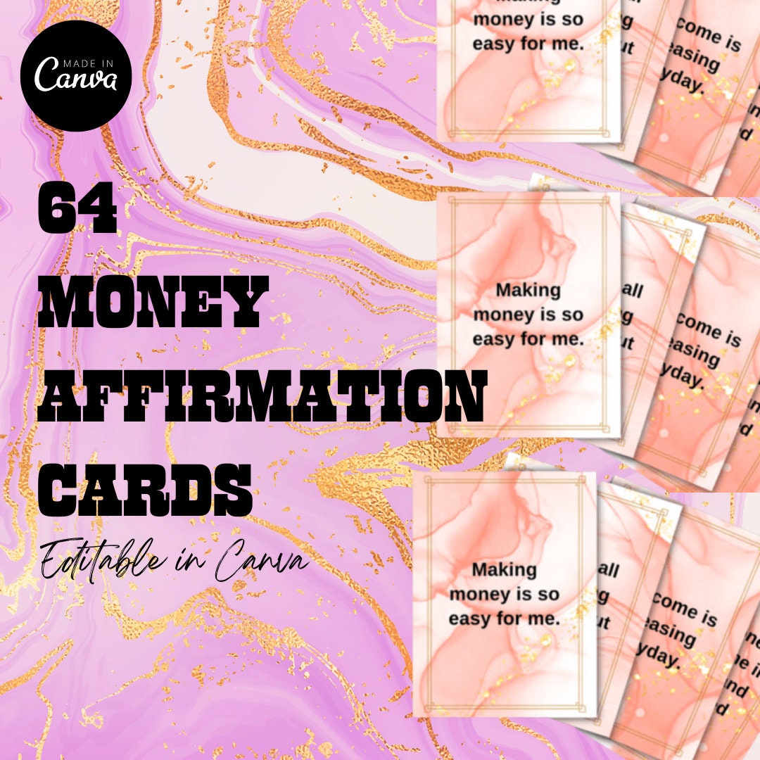 Money Affirmation Cards, for Self-esteem, Confidence, Self-love ...