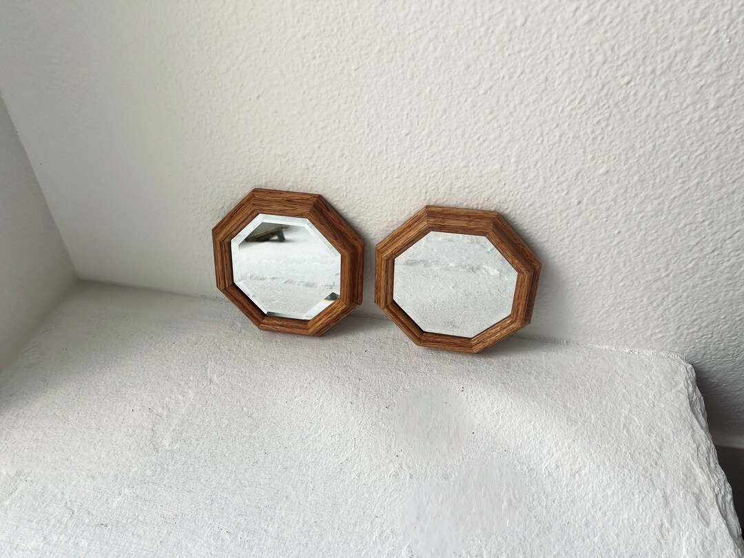 Vintage MCM Mini Hexagon Mirrors Set of 2, Sculptural Mirror Wall Decor ...