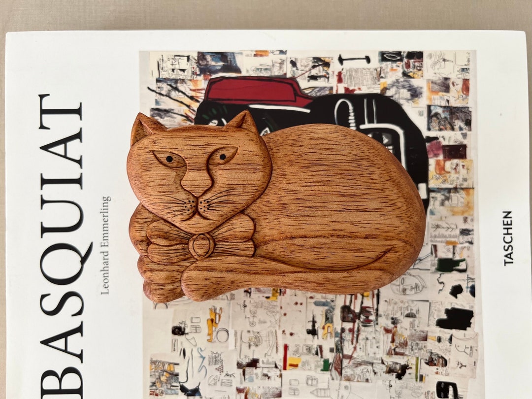 Funky Cat Jewelry Box Carved Wood Cat Bow Tie Weird Ring Box Gift Cat ...