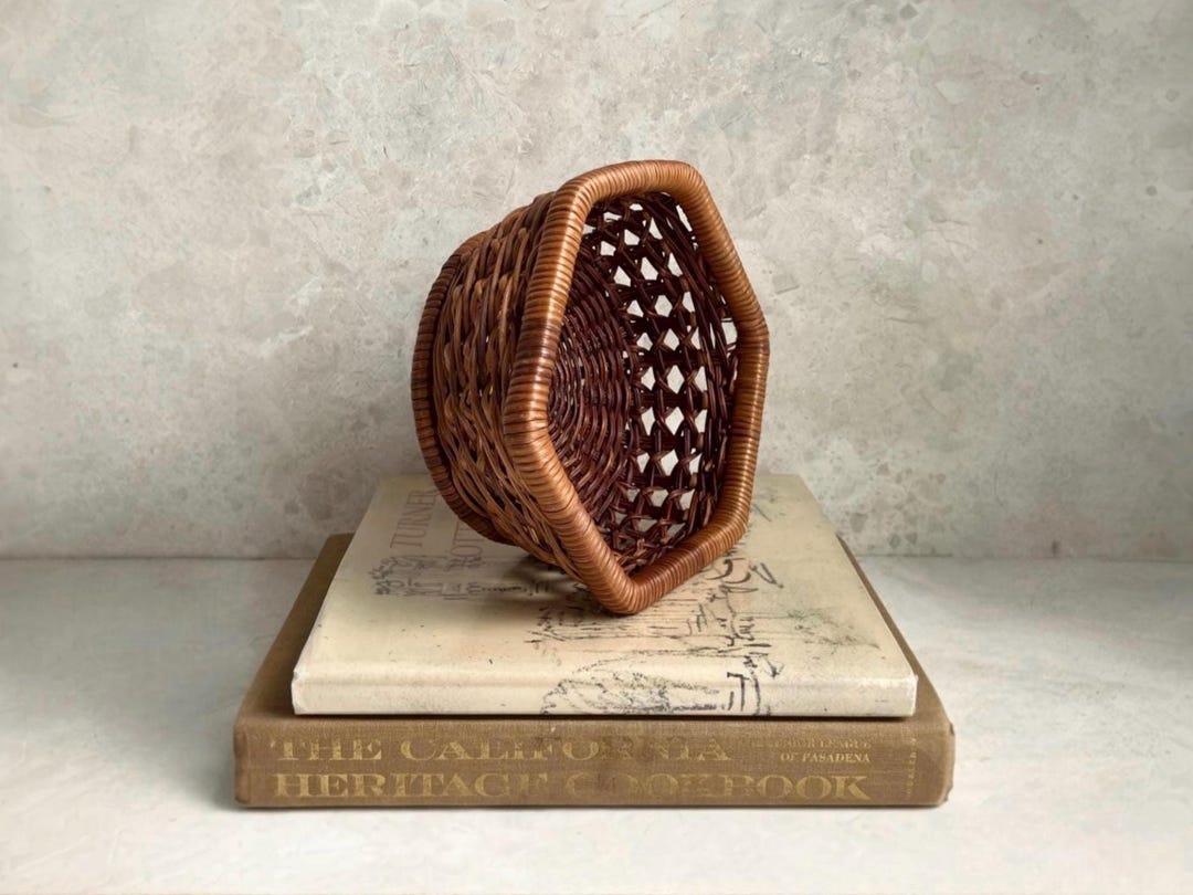 Vintage Sculptural Hexagon Bread Basket - Etsy