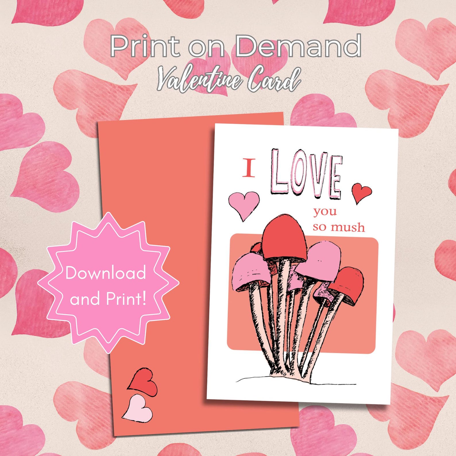 Printable Valentine's Day Card, Print at Home Valentine's Day, Card for ...