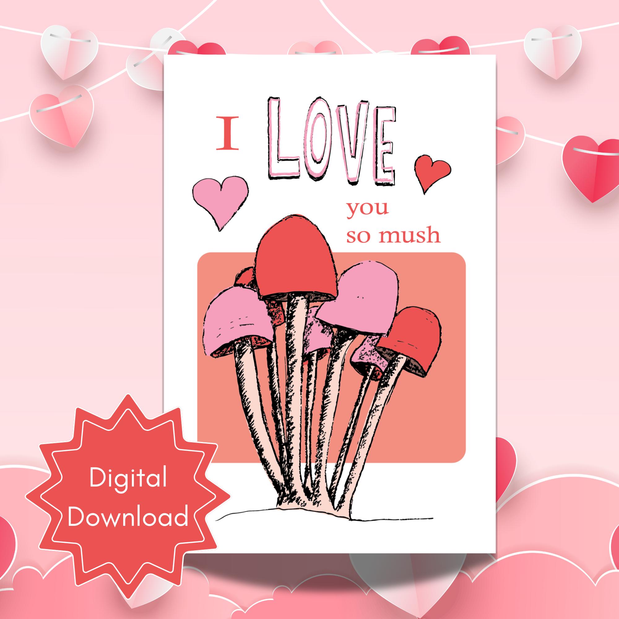 Printable Valentine's Day Card, Print at Home Valentine's Day, Card for ...