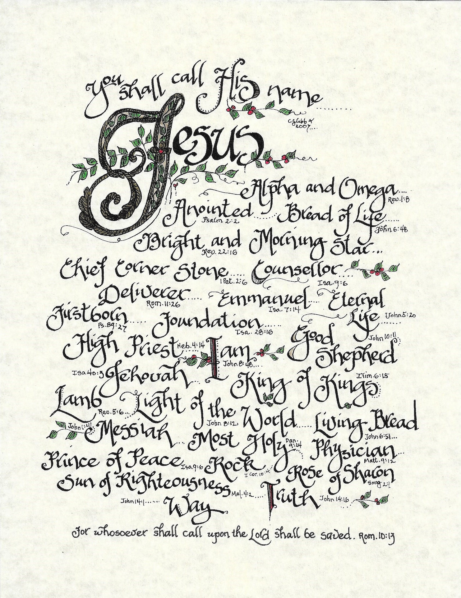 The Names of Jesus: Alpha & Omega,king of Kings, Bread of Lifecolor ...