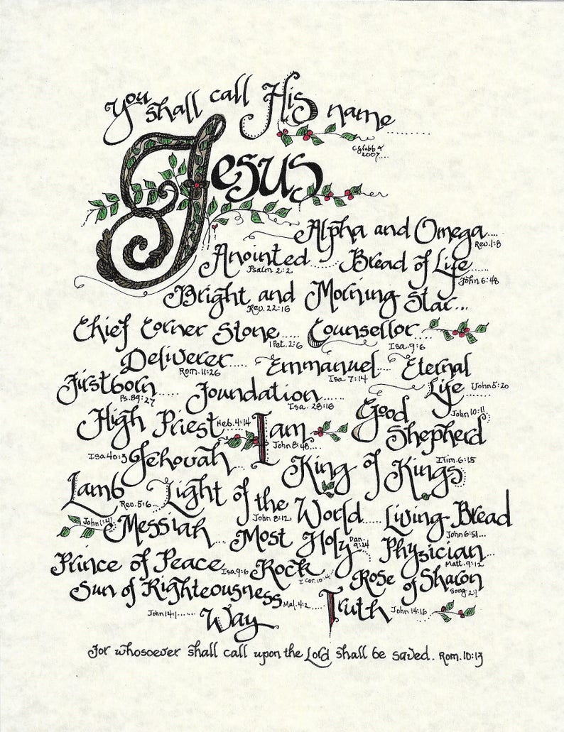 The Names of Jesus: Alpha & Omega,king of Kings, Bread of Life--color ...