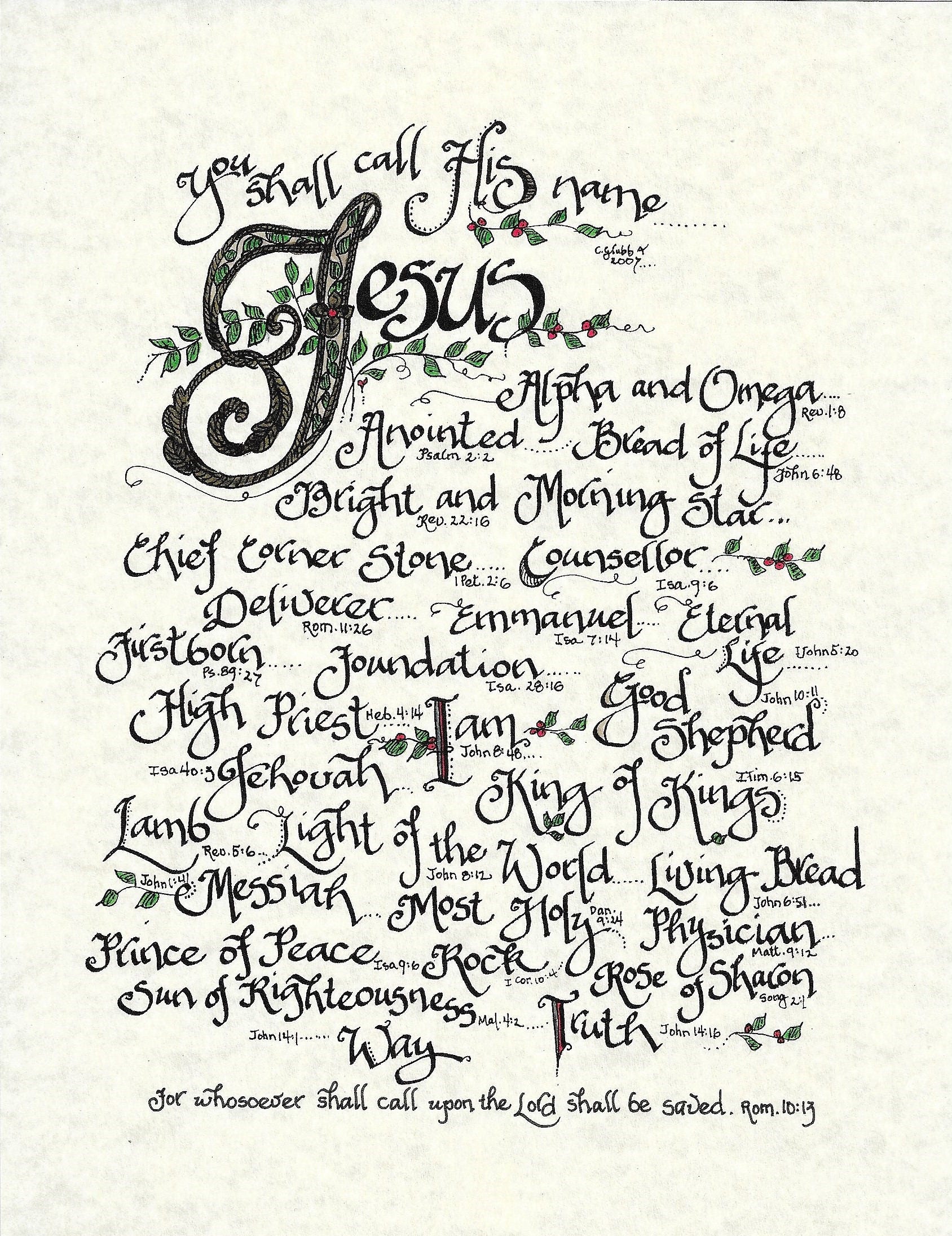 The Names of Jesus: Alpha & Omega,king of Kings, Bread of Life--color ...