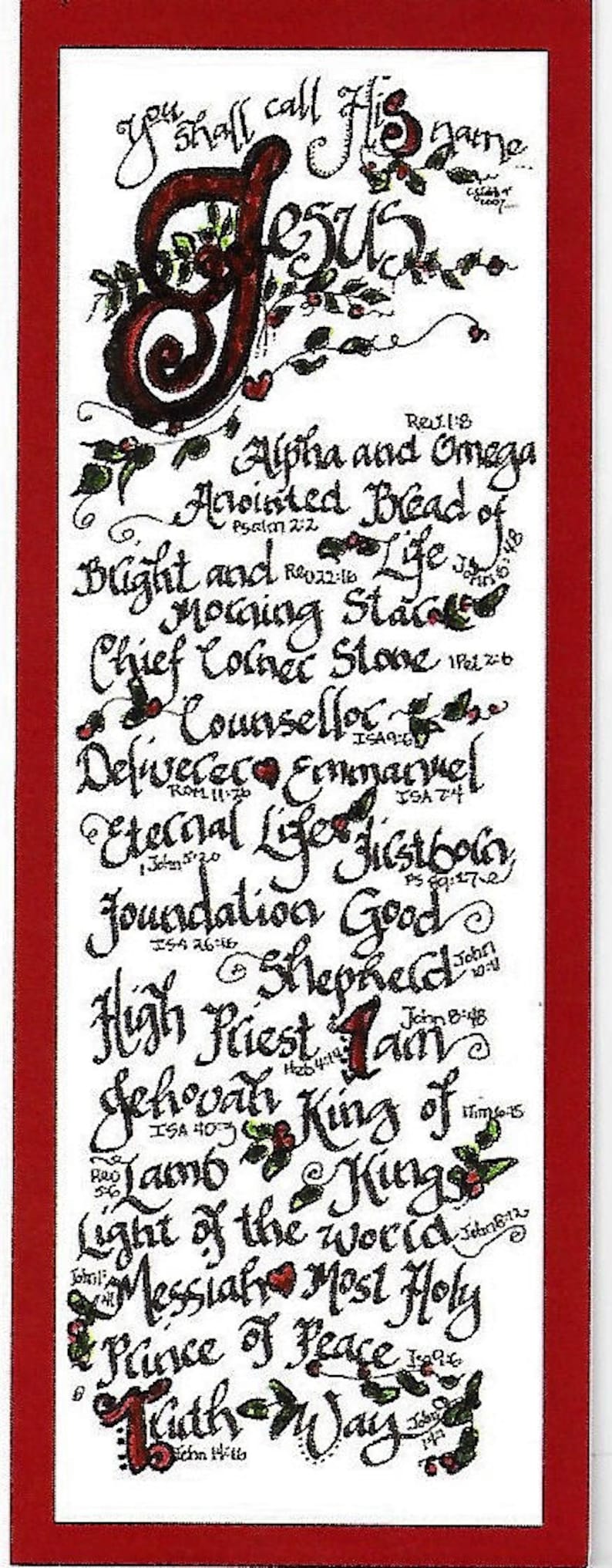 The Names of Jesus: Alpha & Omega,king of Kings, Bread of Lifecolor ...