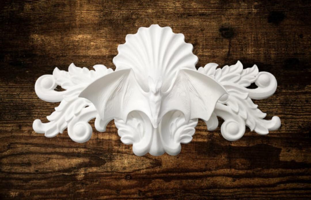 Bat Applique / Onlay - Furniture or Wall Accent - White - Etsy